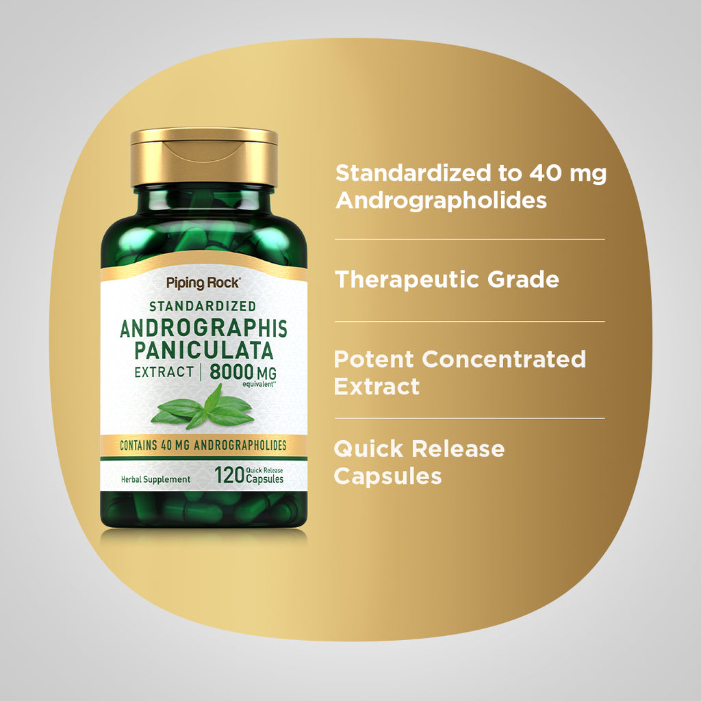Andrographis Paniculata Extract, 8000 mg, 120 Quick Release Capsules