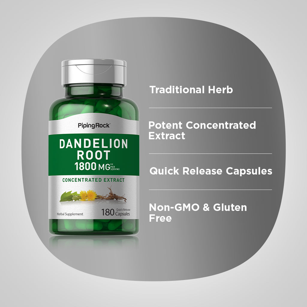 Dandelion Root, 1800 mg (per serving), 180 Quick Release Capsules