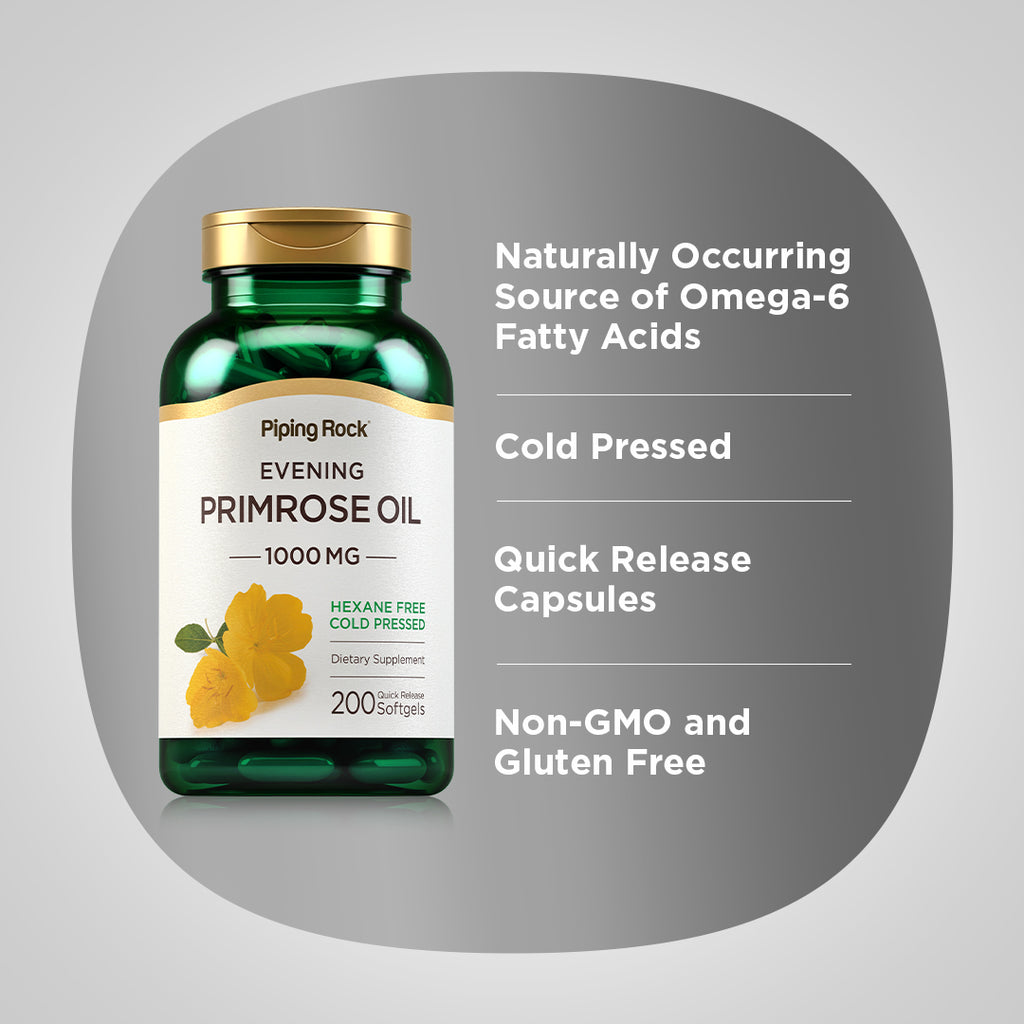Evening Primrose Oil, 1000 mg, 200 Quick Release Softgels