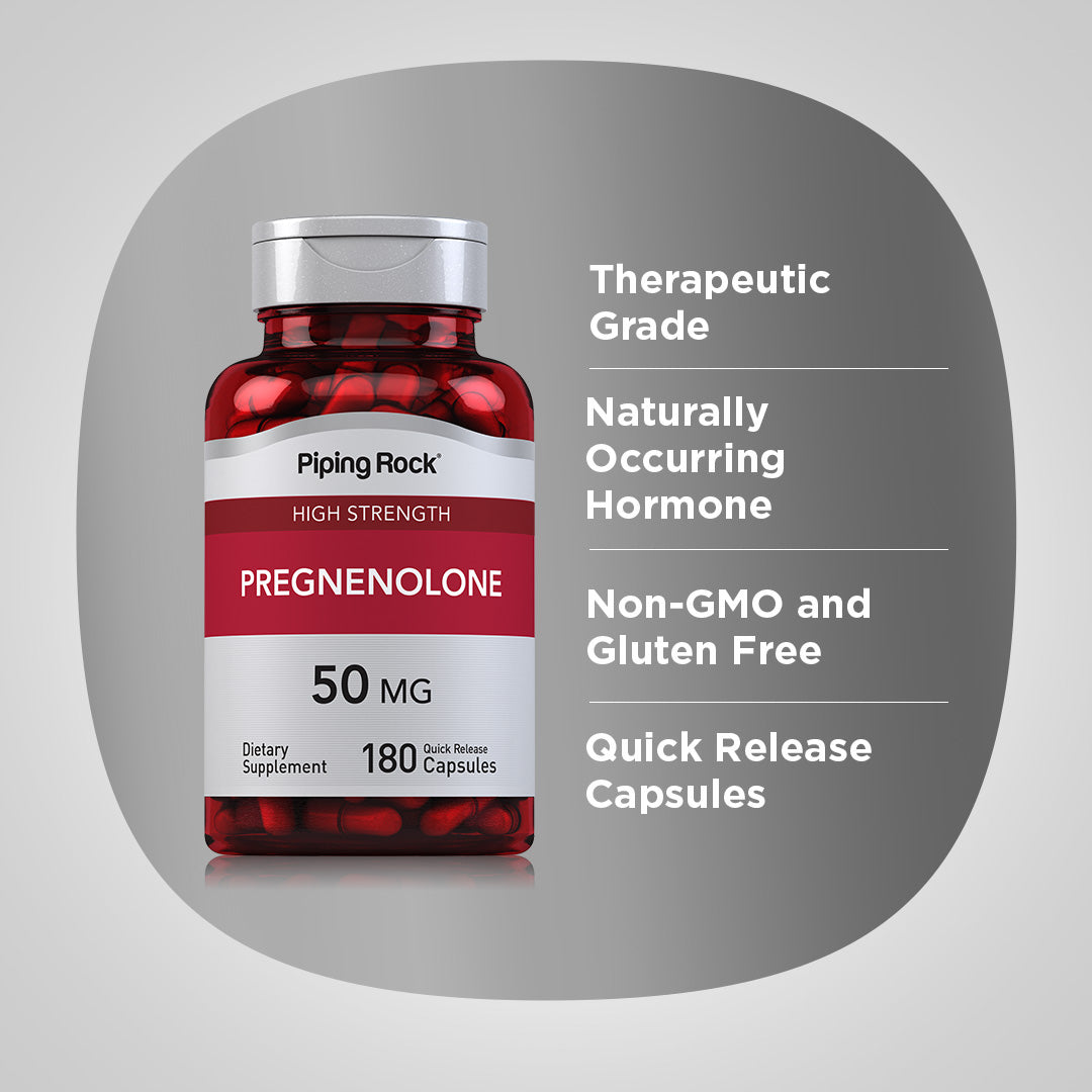 High Strength Pregnenolone, 50 mg, 180 Quick Release Capsules