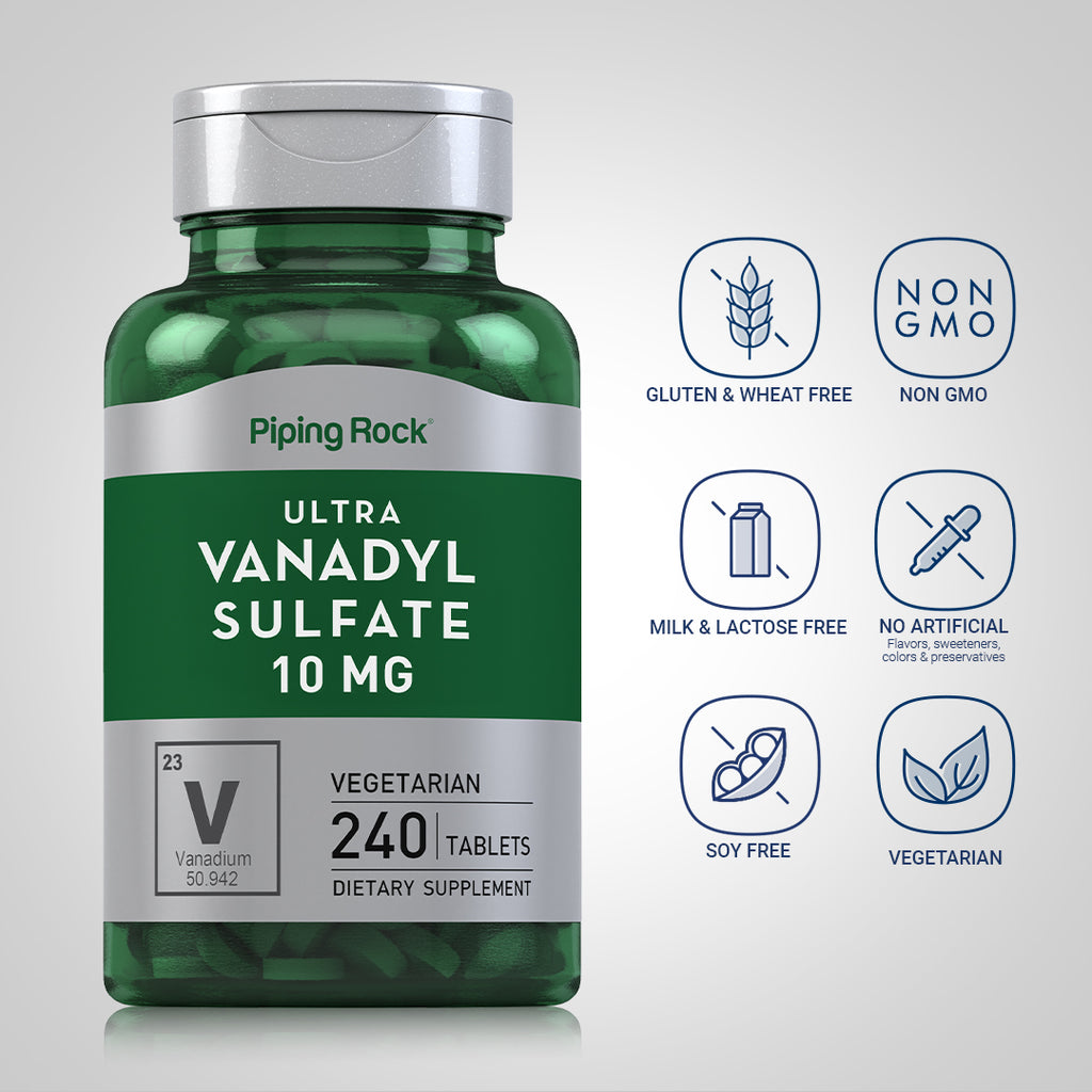 Ultra Vanadyl Complex (Vanadium), 10 mg, 240 Vegetarian Tablets